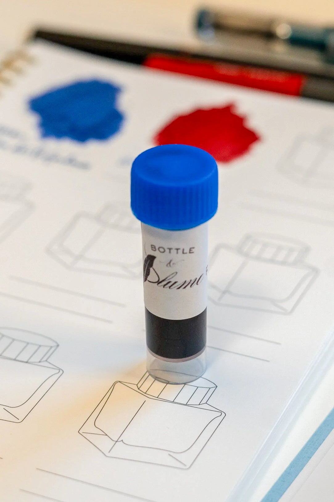 3 Surprise Fountain Pen Ink Samples – Bottle and Plume